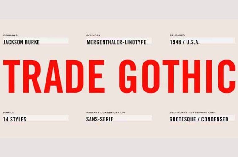 Trade Gothic Font - FreeDaFonts