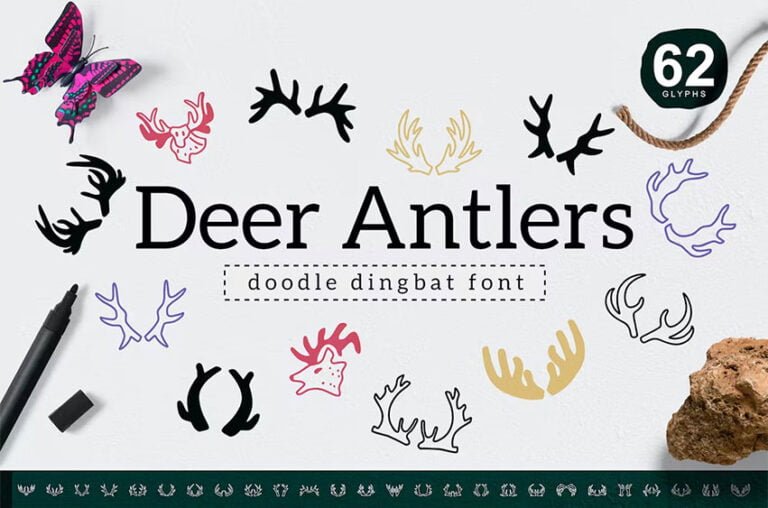 Deer Antlers Dingbat Font - FreeDaFonts