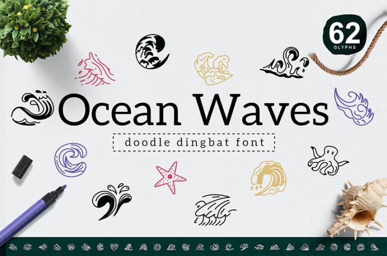 Ocean Waves Font - FreeDaFonts
