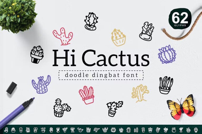 Hi Cactus Font - FreeDaFonts