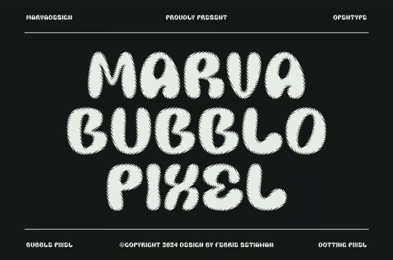 Marva Bubblo Pixel Font - FreeDaFonts