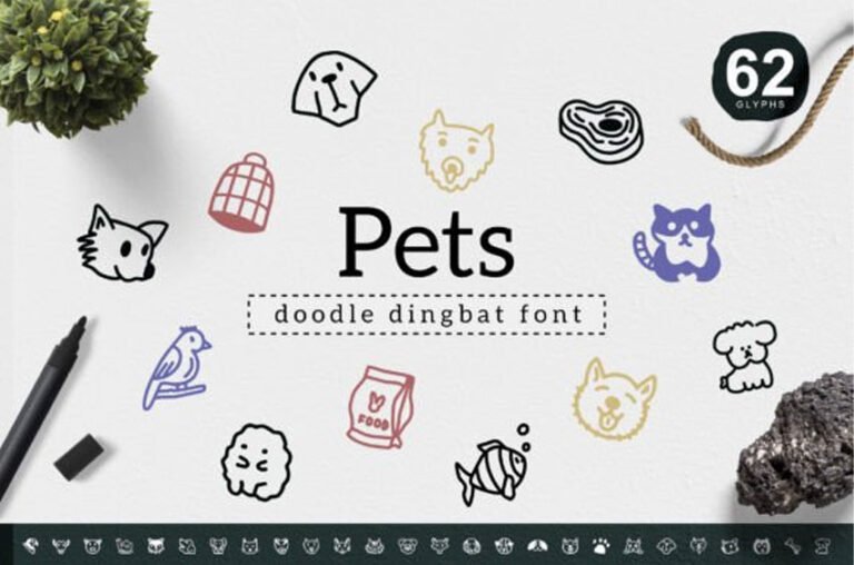 Pets Dingbat Font - FreeDaFonts